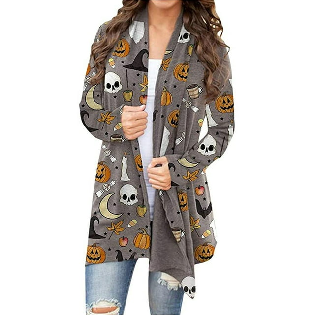 Women's Xplace Halloween Cardigan, Long Sleeve Knit Sweater, Plus Size ...