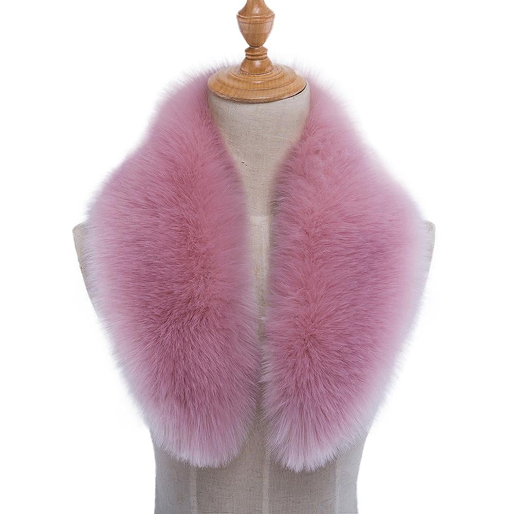 Women'S Detachable Faux Fur Collar Winter Jacket Ladies Fluffy Shawl ...