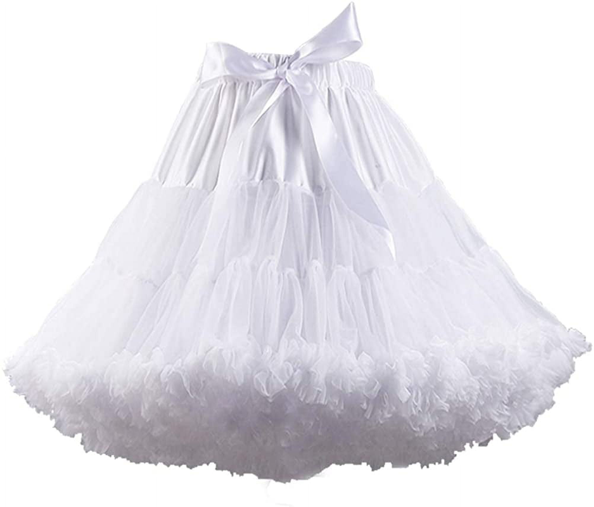 Women'S Elastic Waist Chiffon Petticoat Puffy Tutu Tulle Skirt Princess ...