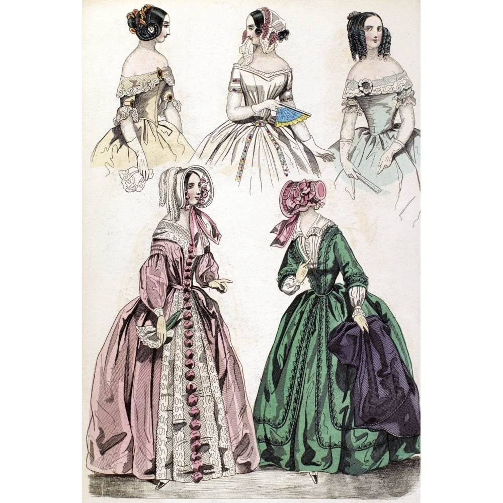 Women'S Fashion 1842. Namerican Color Fashion Print From 'Godey'S Lady ...