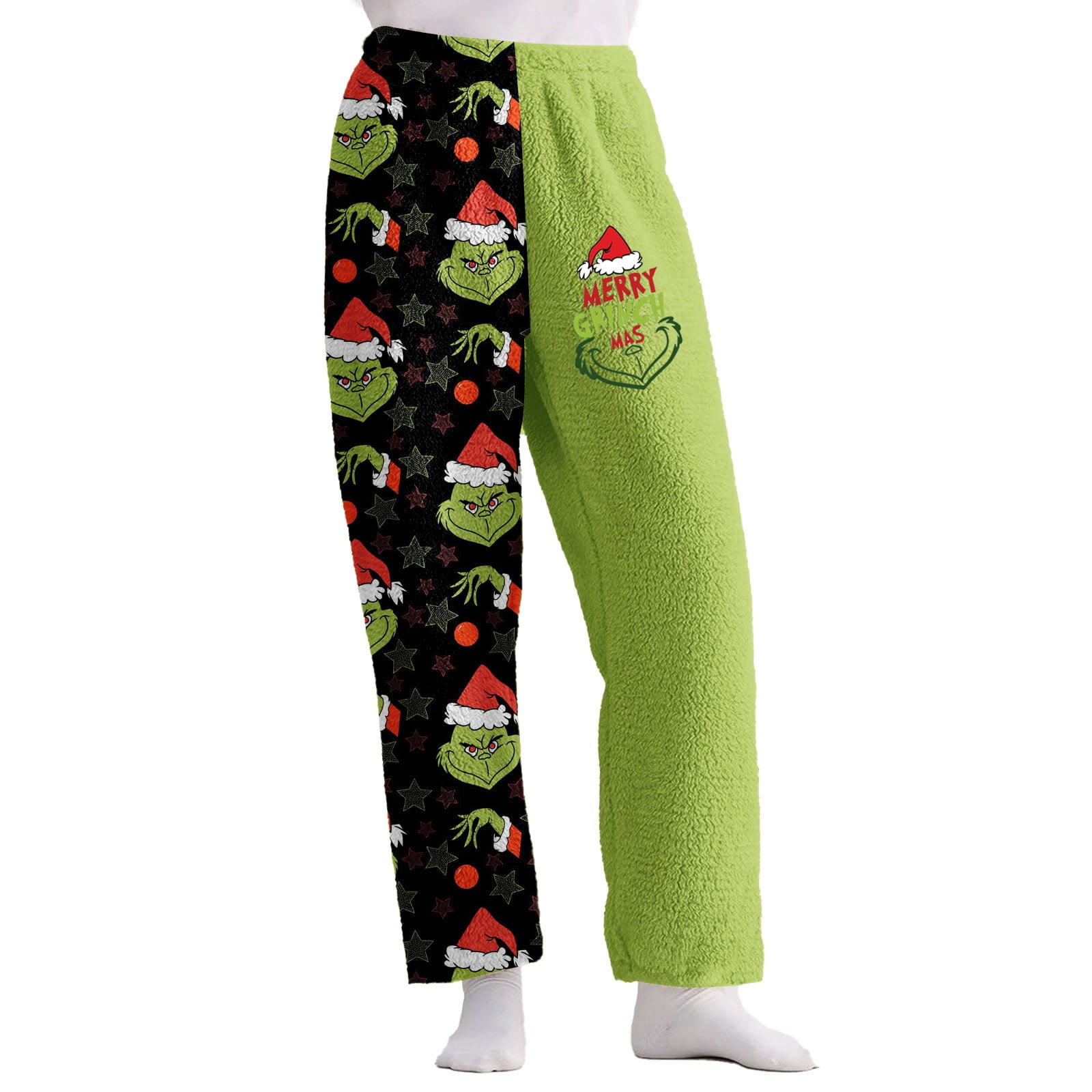 Women's Grinch Pajama Pants Wide Leg Pants Relaxed Fit Winter Christmas ...