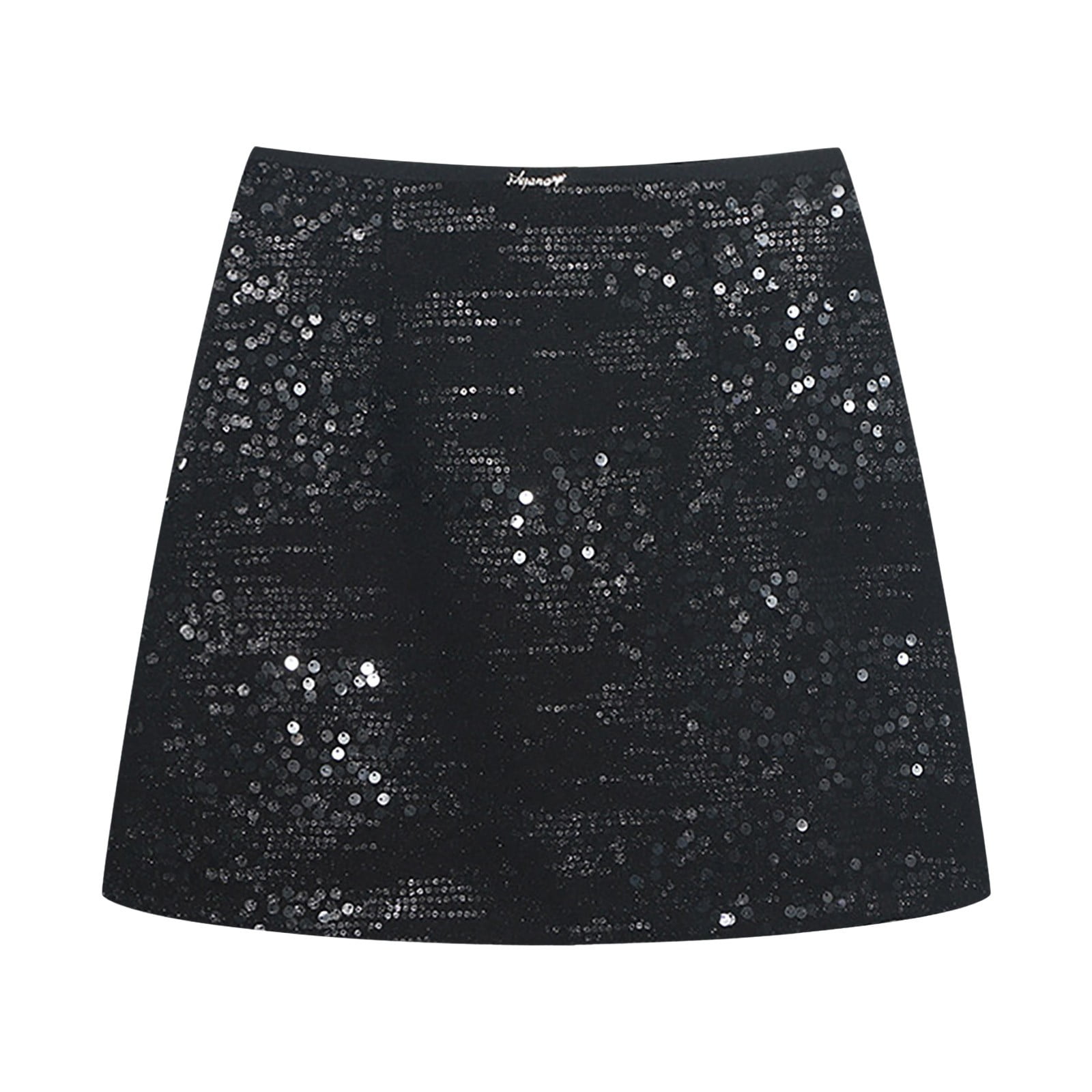 Women'S Heavy Silver Sequin Skirt Women'S Glitter Streamer A-Line Wrap ...