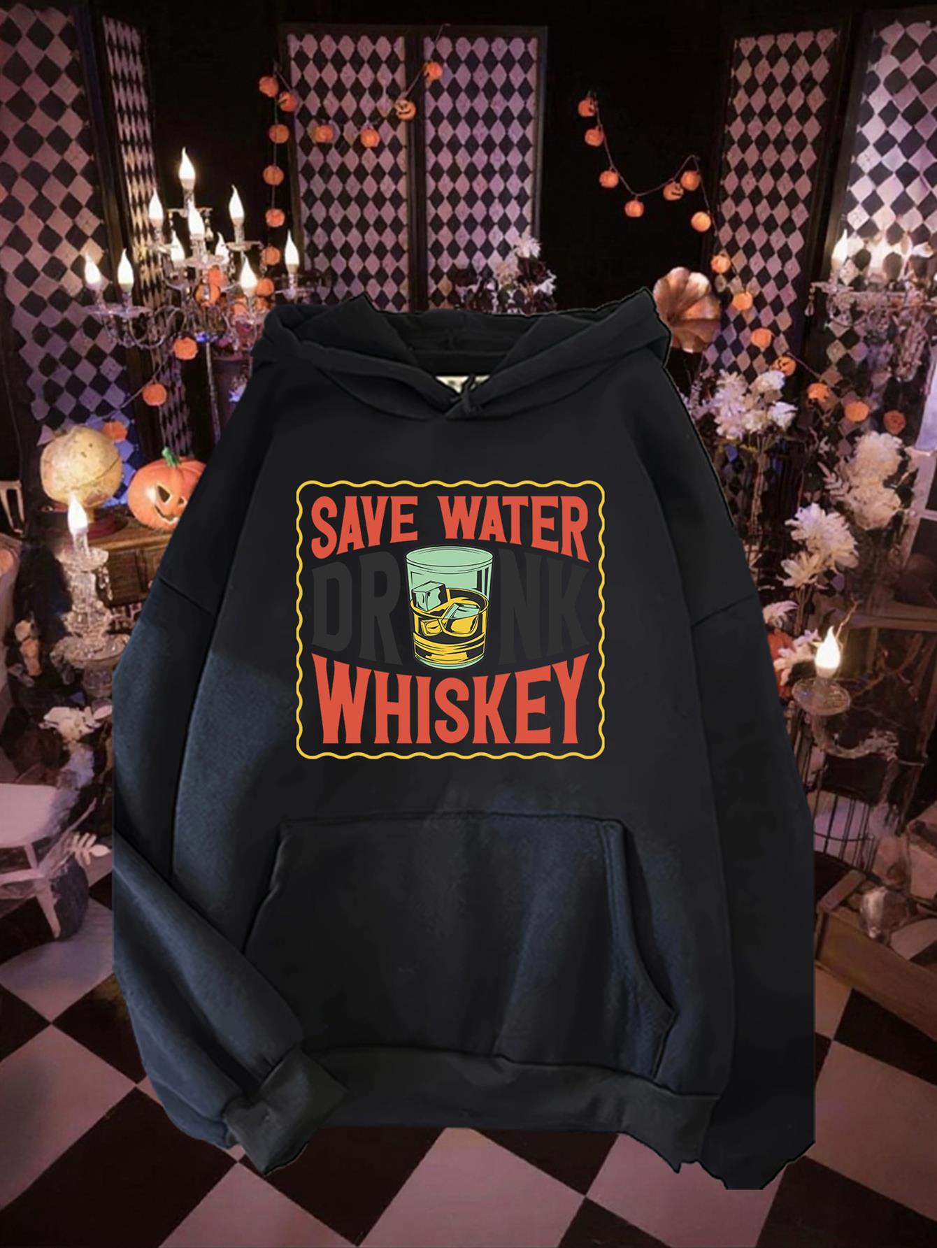 Women'S Irish Whiskey Graphic Hooded Sweatshirt - Save Water Drink ...