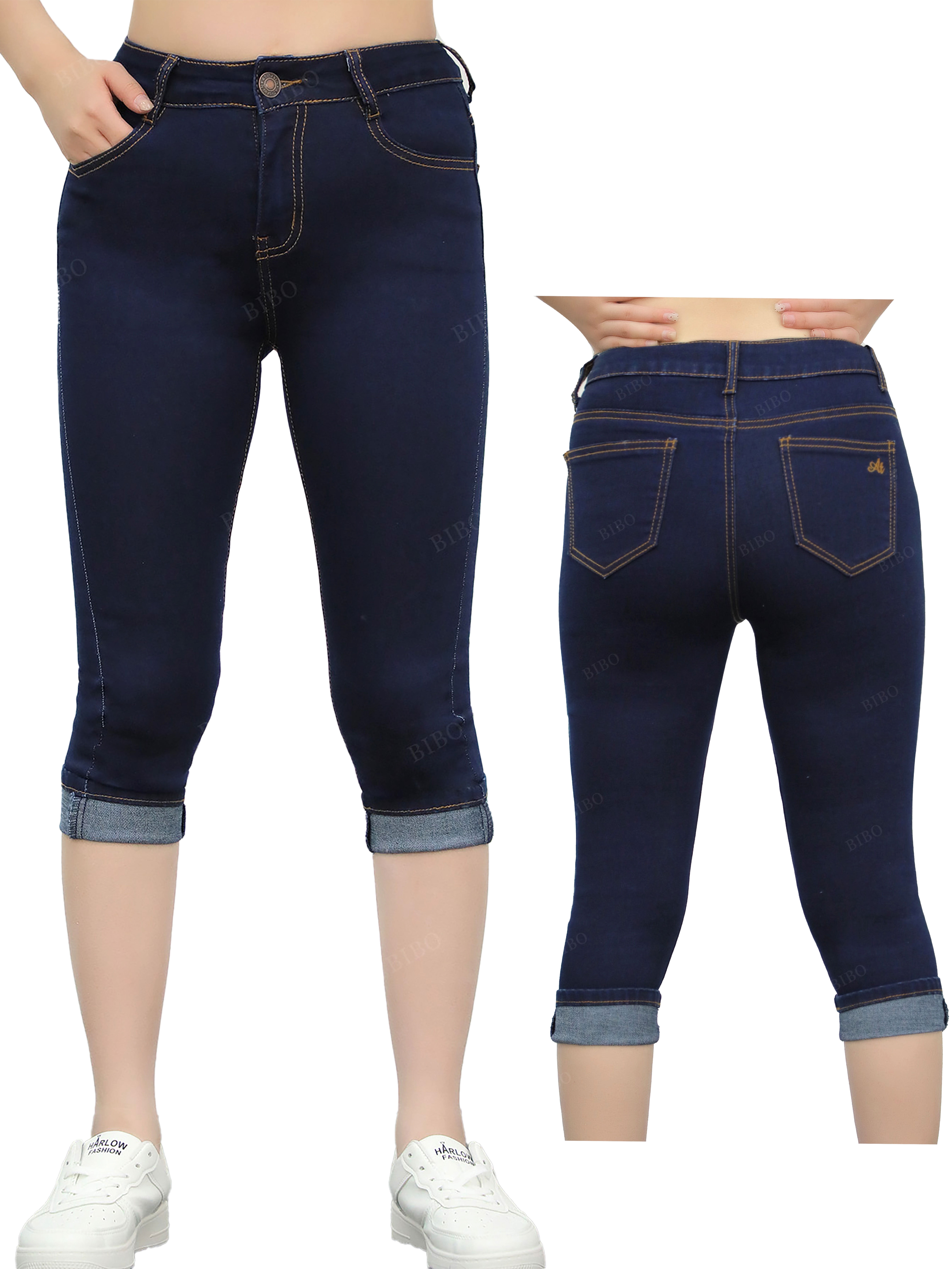 Women'S Jeans With Stretch All-In-One Denim Medium Pants, Jeans For ...