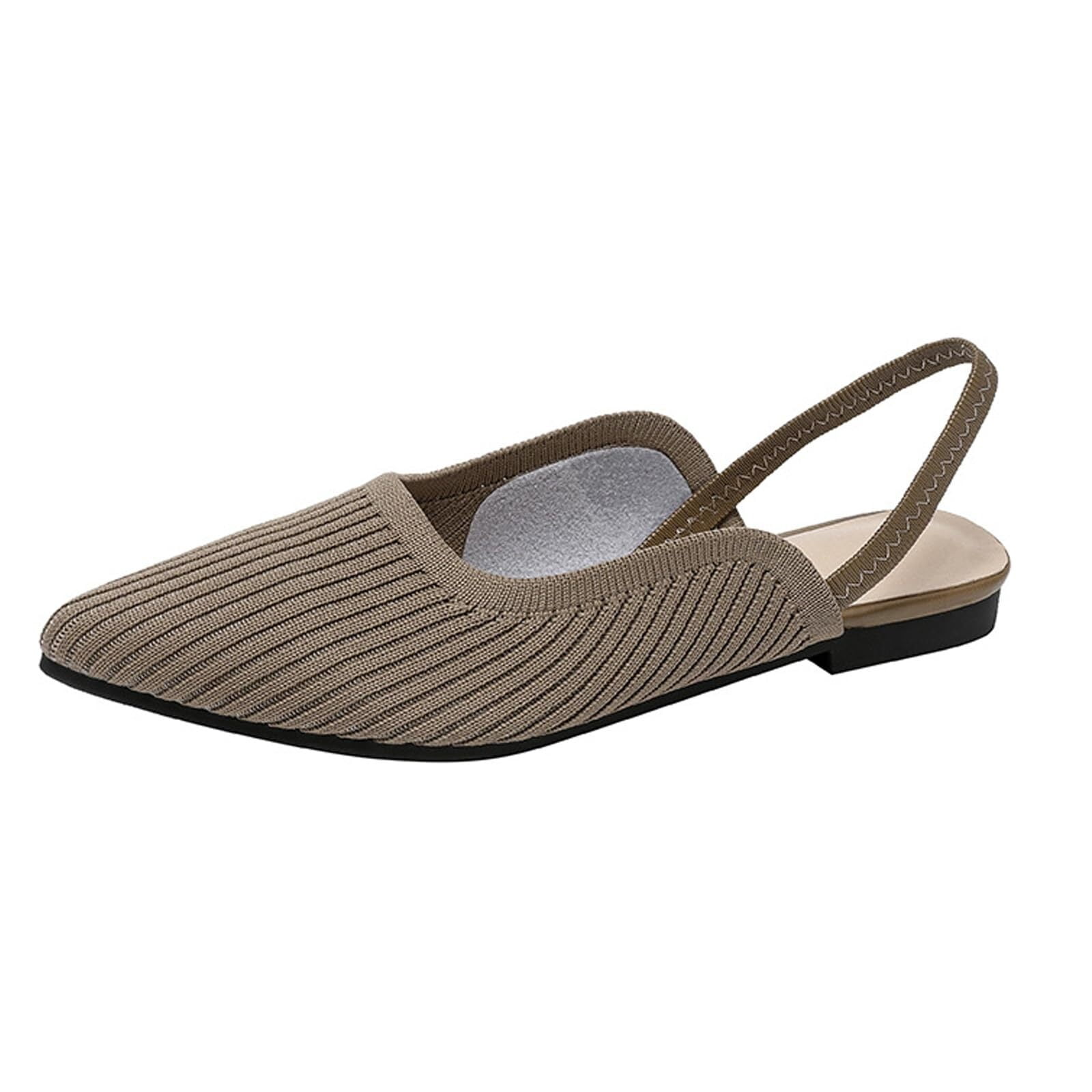 Women'S Knit Closed Pointed Toe Flat Slip-On Mules Sandals Sexy ...