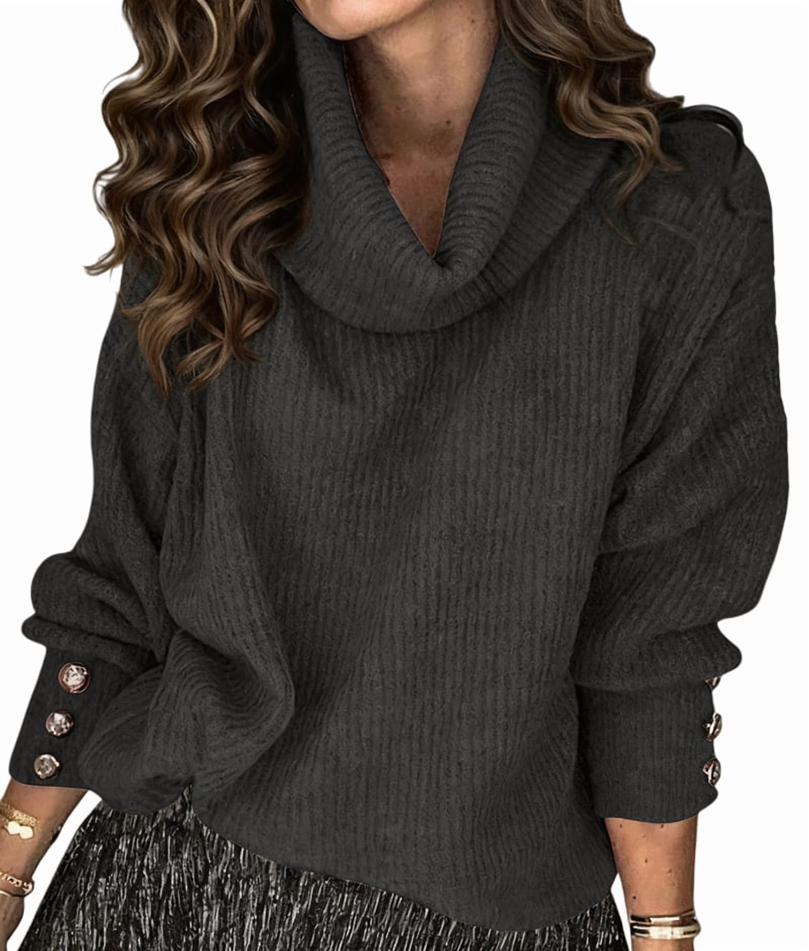Interesting Black Sweater Cowl Neck Images