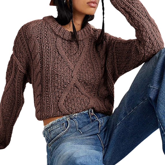 Women'S Oversized Fall Sweaters Casual Long Sleeve Crewneck Chunky ...
