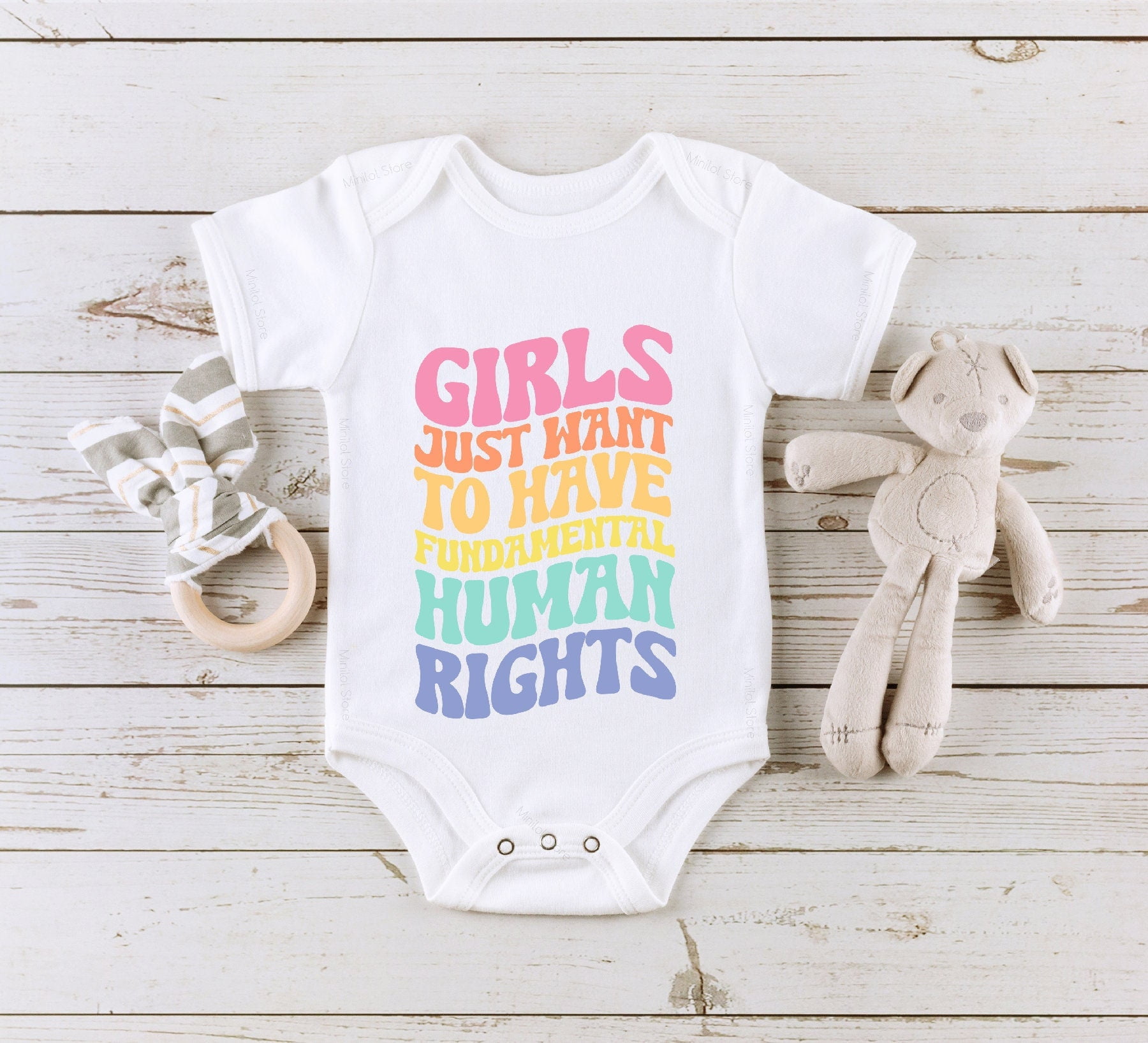Women'S Rights Baby Onesie, Retro Empowerment Baby Bodysuit, Girls Just ...