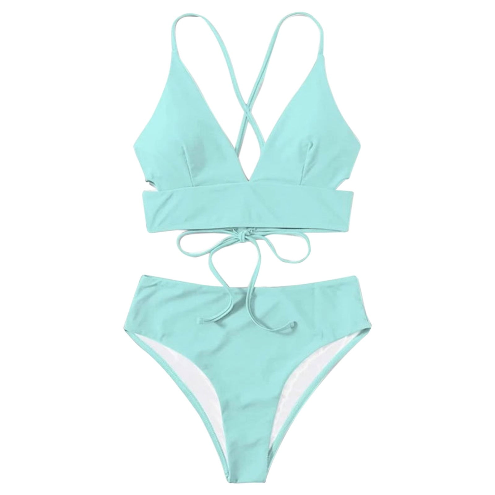 Womens Separate Swimsuit Sexy High Waist Separate Bikini Lace Up Style Separate Swimsuit Beach
