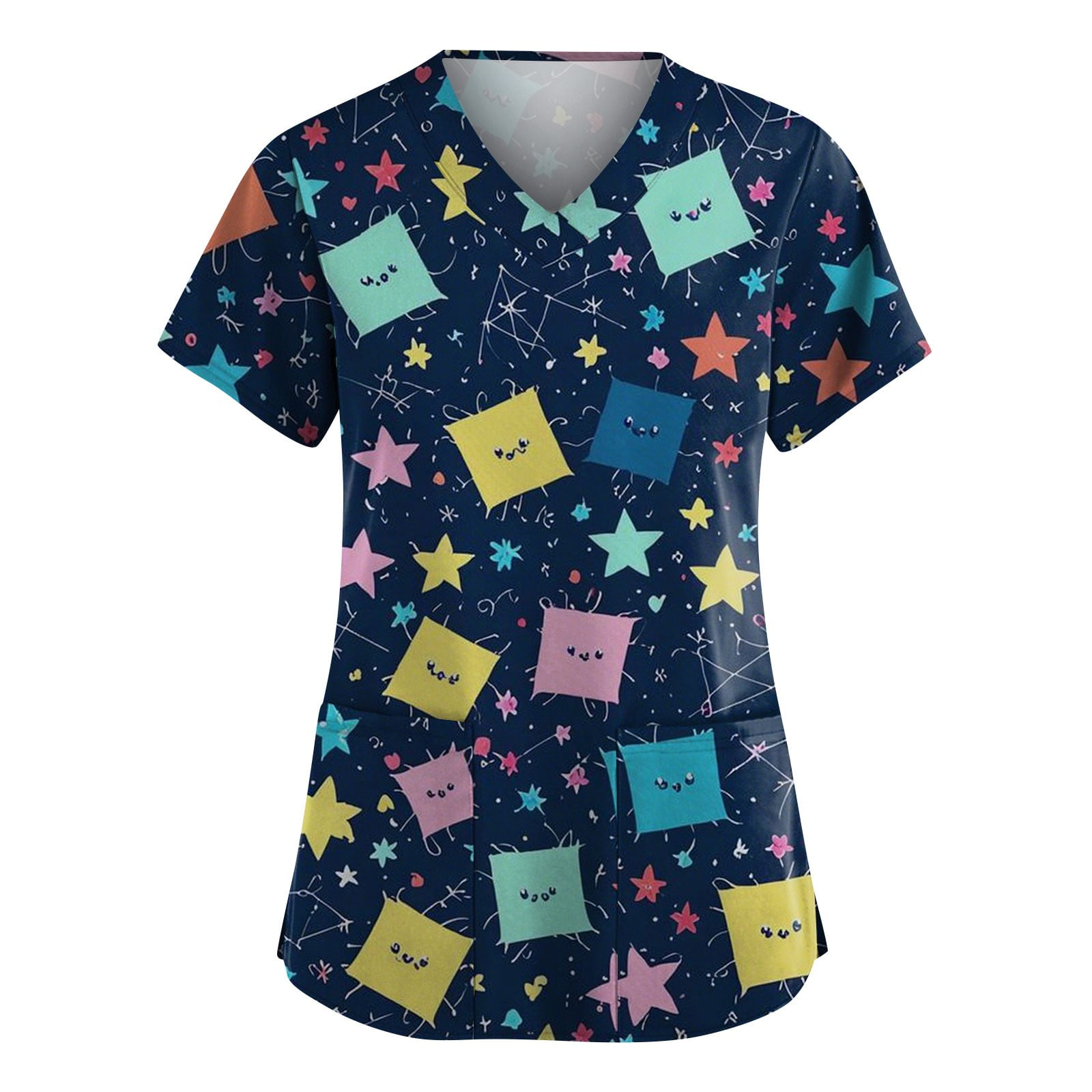 Women'S Short Sleeve Animal Print Scrubs, Scrub Tops For Women ...