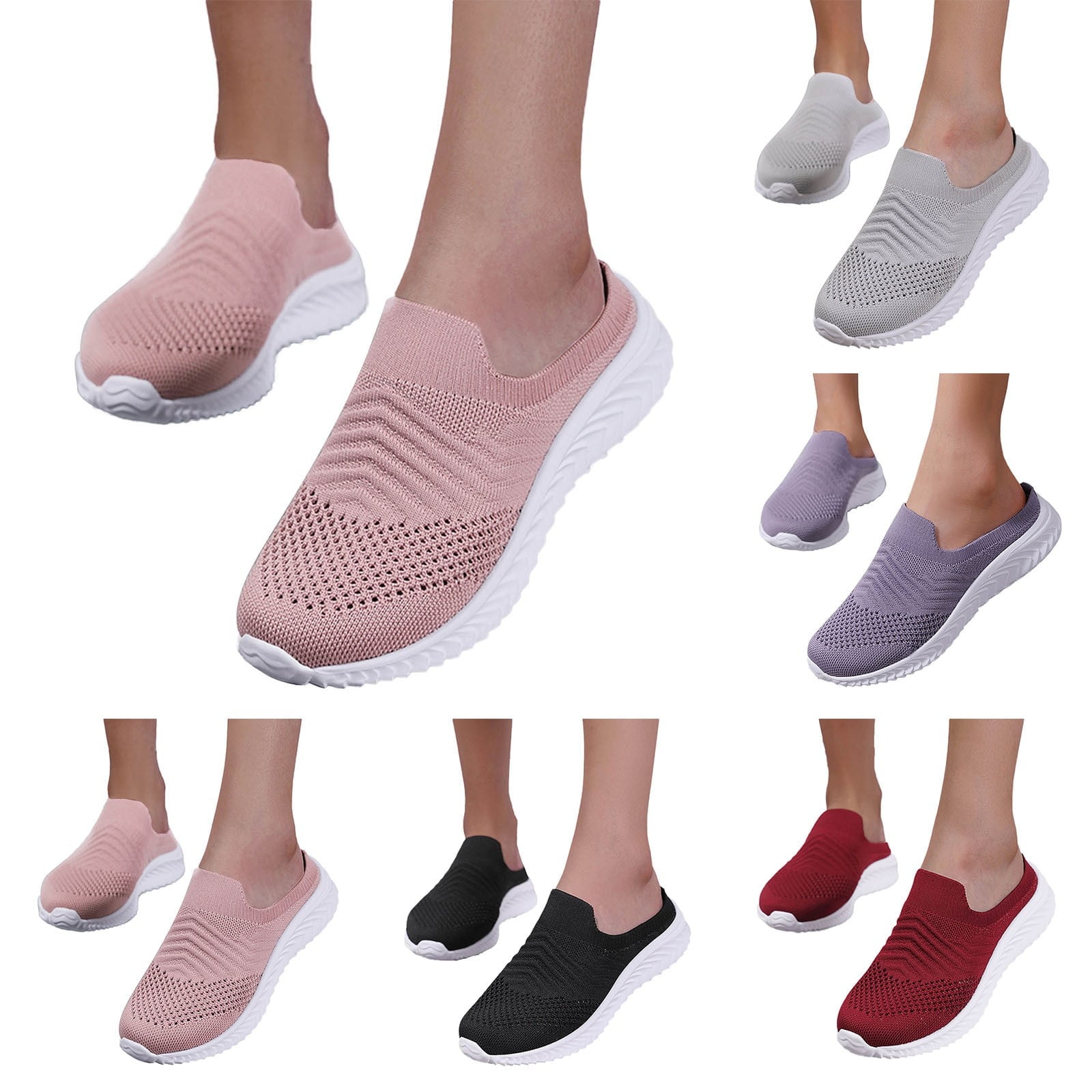 Aizome Women's Lightweight Breathable Slip On Walking Shoes - Walmart.com