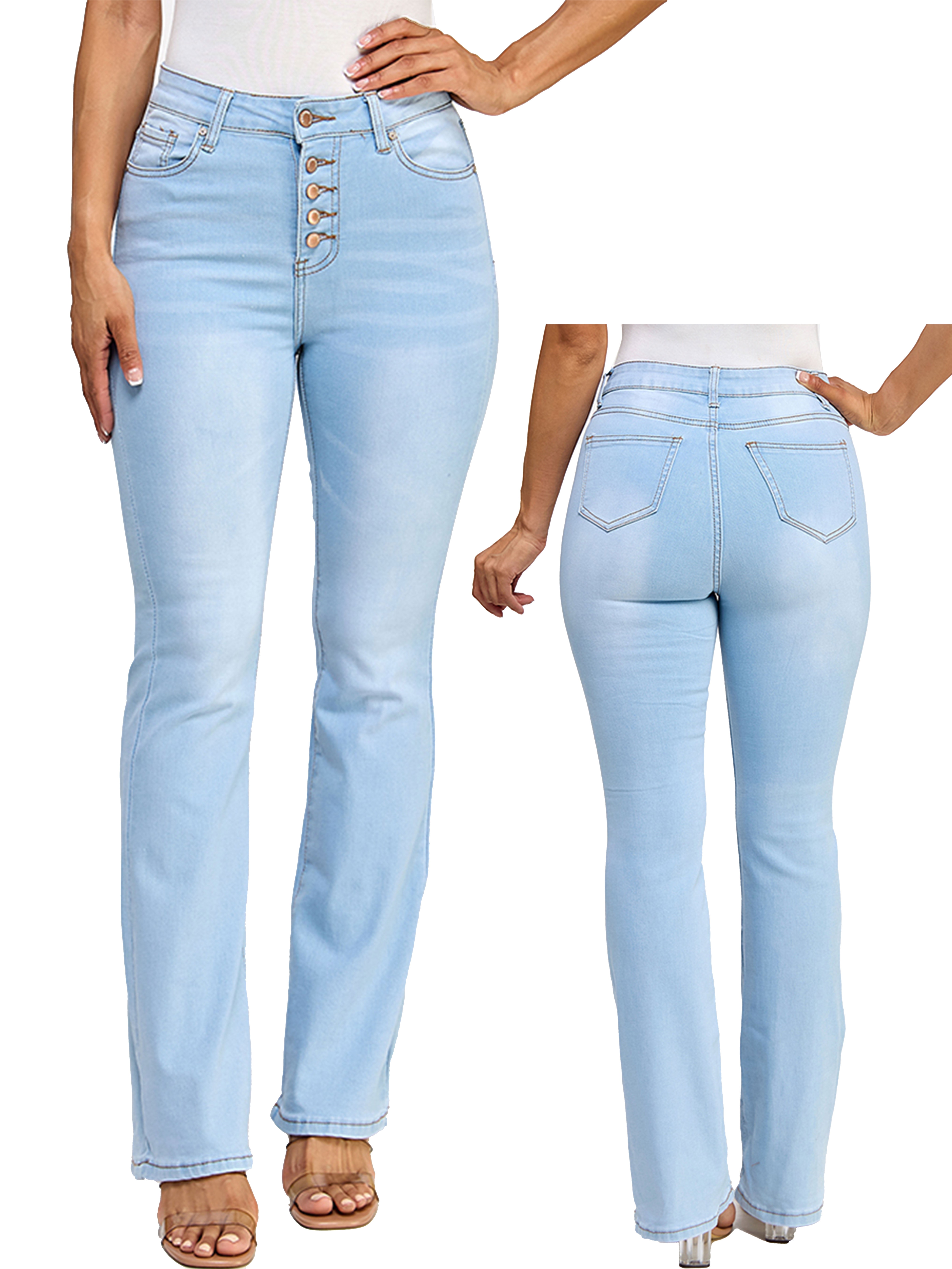 Women'S Soft Slim Micro-Flare Jeans, Five Buttons Design, Lifting The Buttocks And Tightening ...