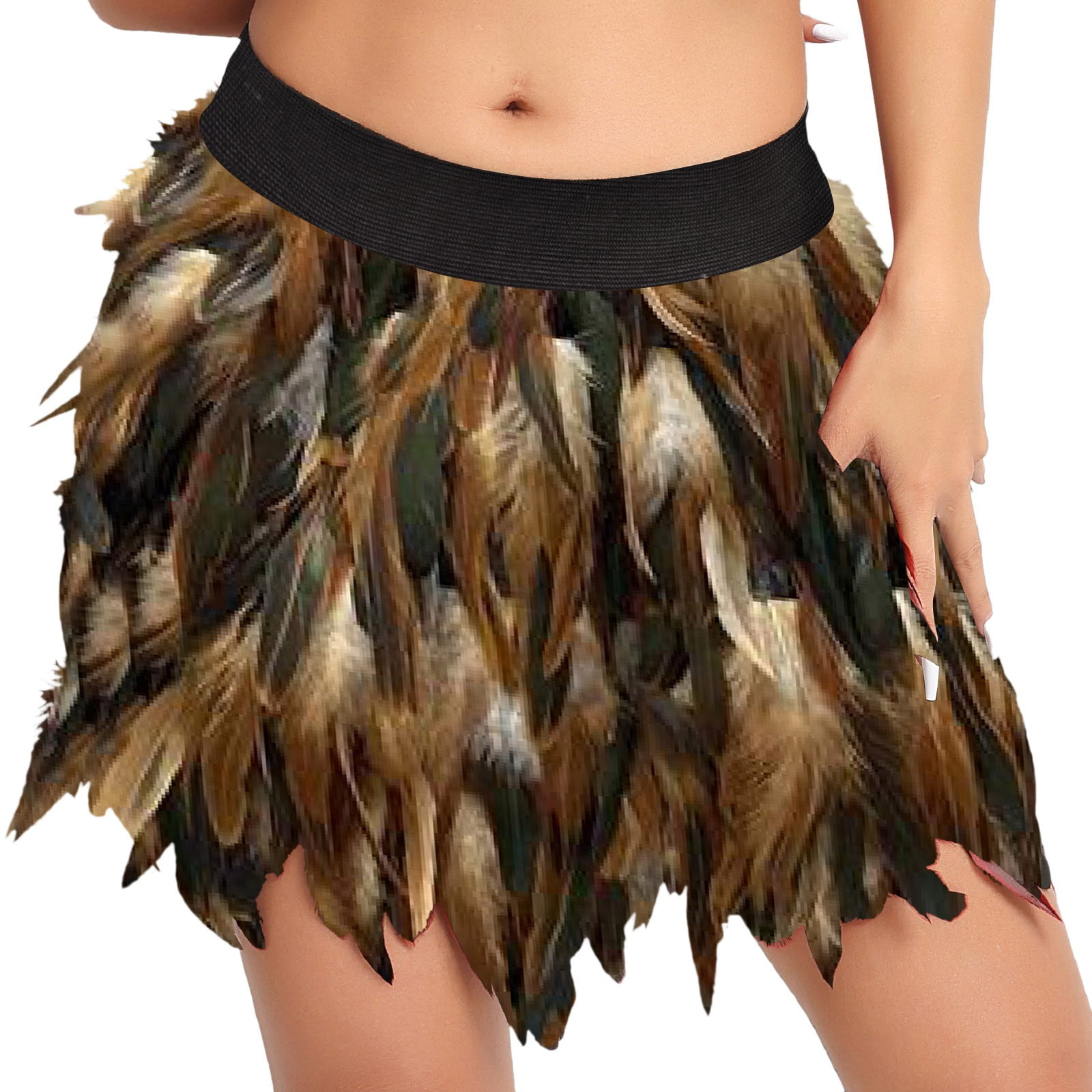 Women'S Stage Performance Clothing Feather Half Body Skirt Short Skirt ...