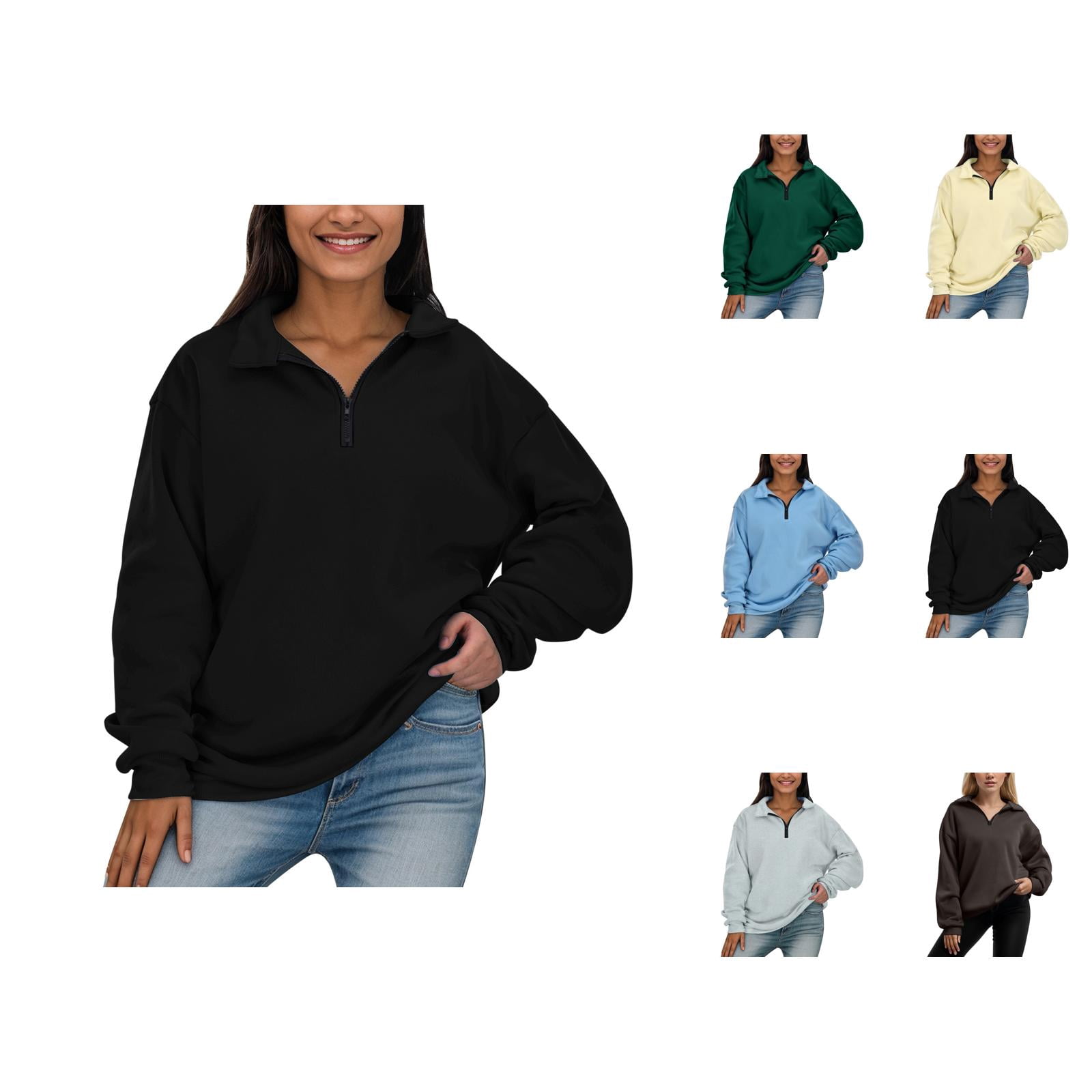 Women'S Sweatshirts Women's Solid Color Sweatshirt Womens Oversized ...