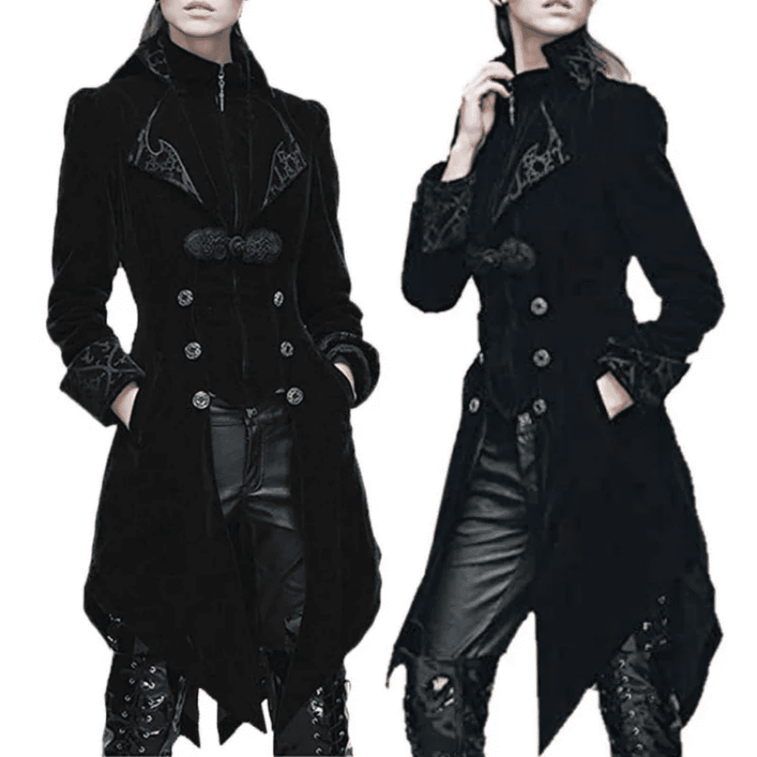 Women'S Windbreaker Coat Gothic Lady Swallowtail Steampunk Victorian ...