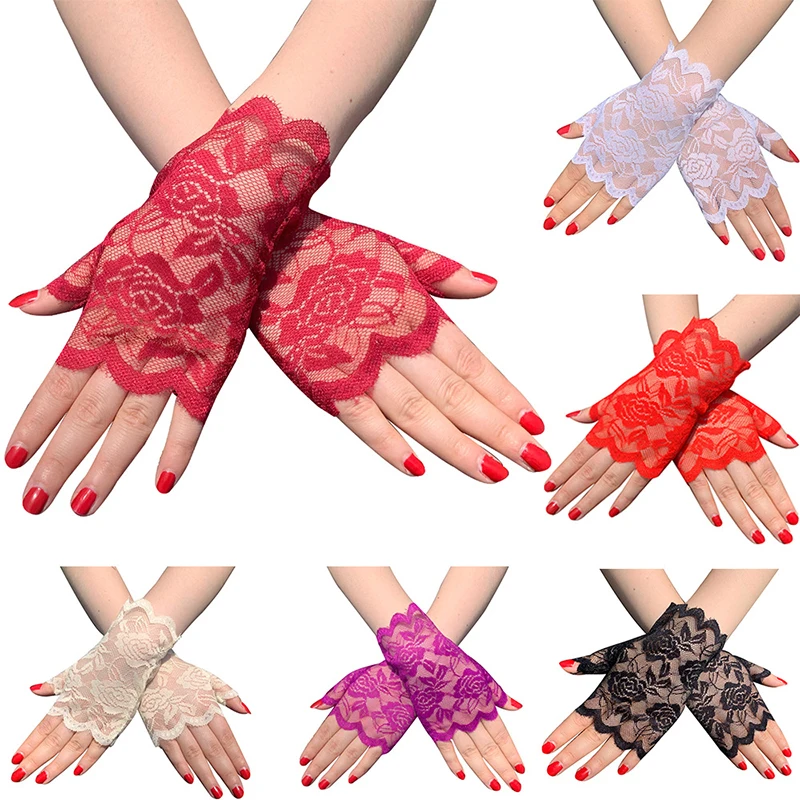 New Women Sailor Dance Gloves Summer Driving Sunscreen Lace Gloves Long ...