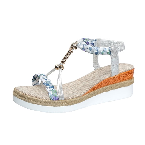 Women Sandals Comfortable Slip On Sandals Casual Beach Walking Shoes ...
