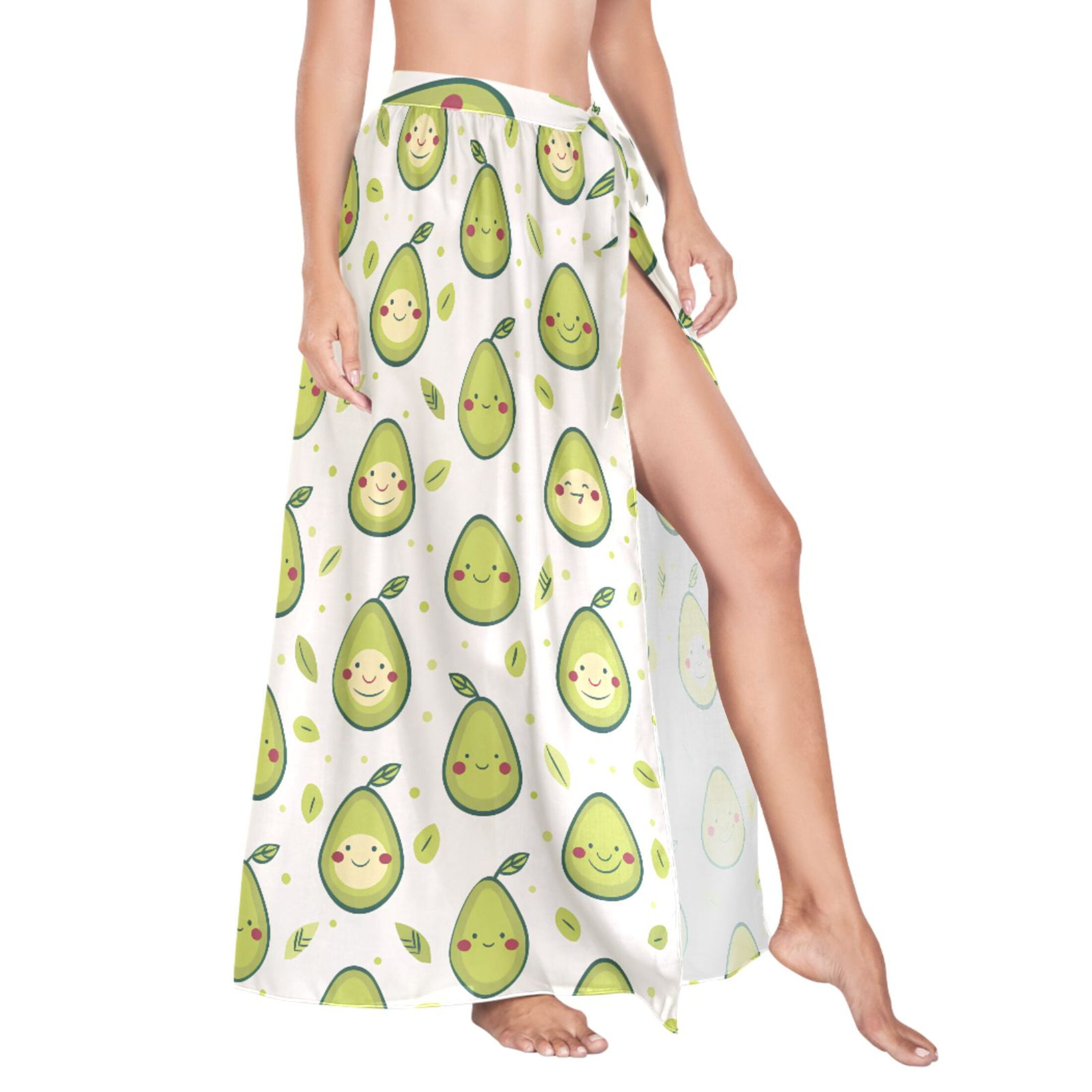 Women Sarong Wraps Cartoon Avocado Cute Swimsuit Beach Pareo Bikini ...