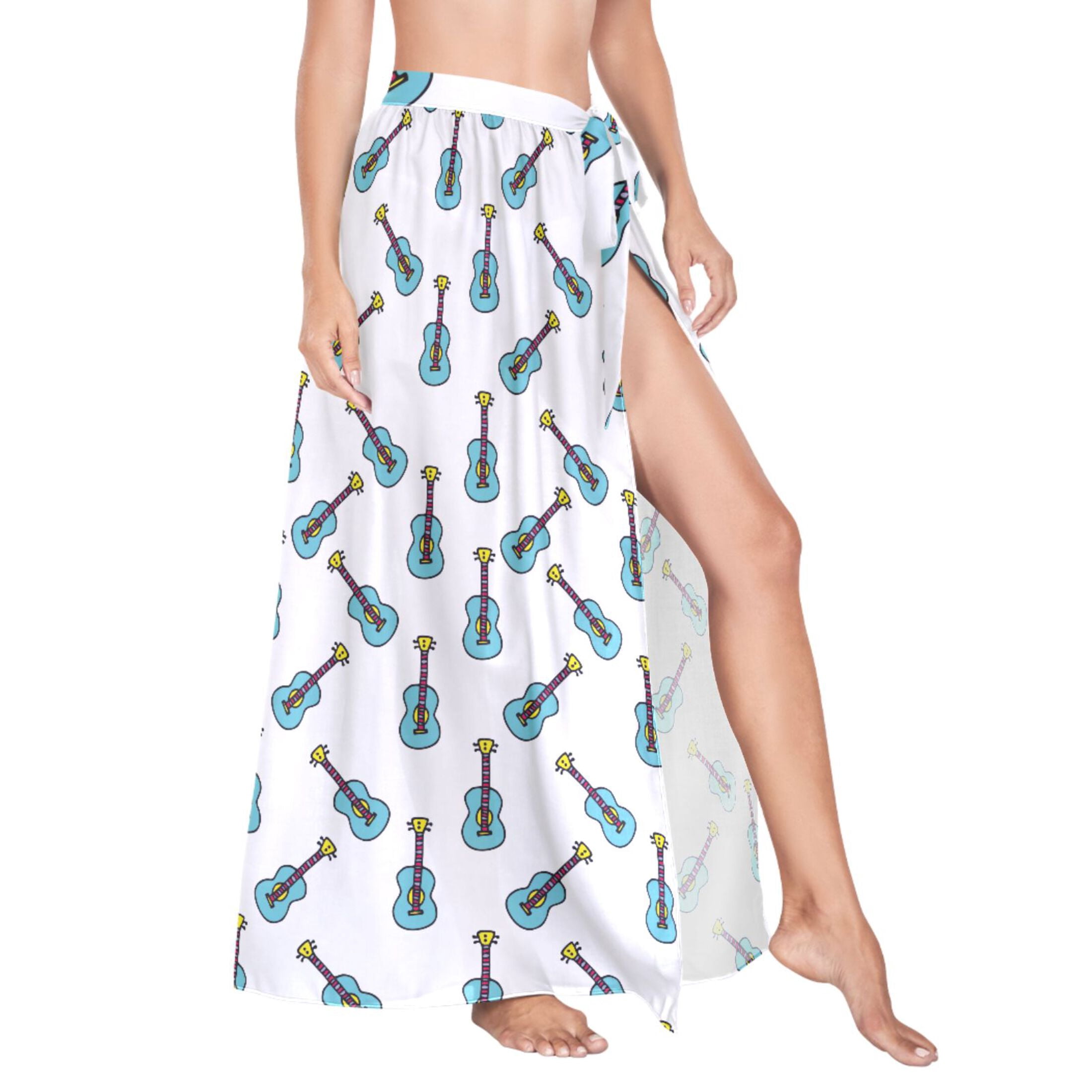 Women Sarong Wraps Cute Guitars Swimsuit Beach Pareo Bikini Coverups ...