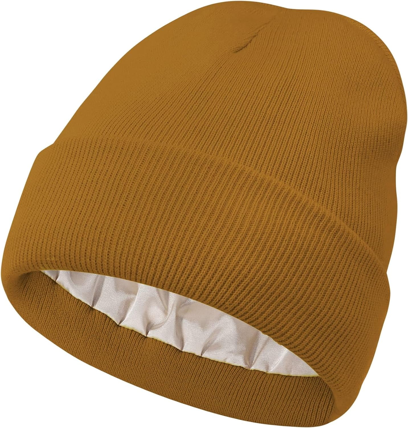 Women Satin Lined Knit Beanie Hat Winter Hats for Women Men Silk Lining ...
