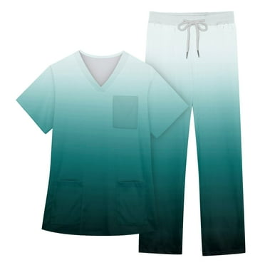 2-PACK Medgear 12-Pocket Women's Scrub Set with Silver Snap Detail ...