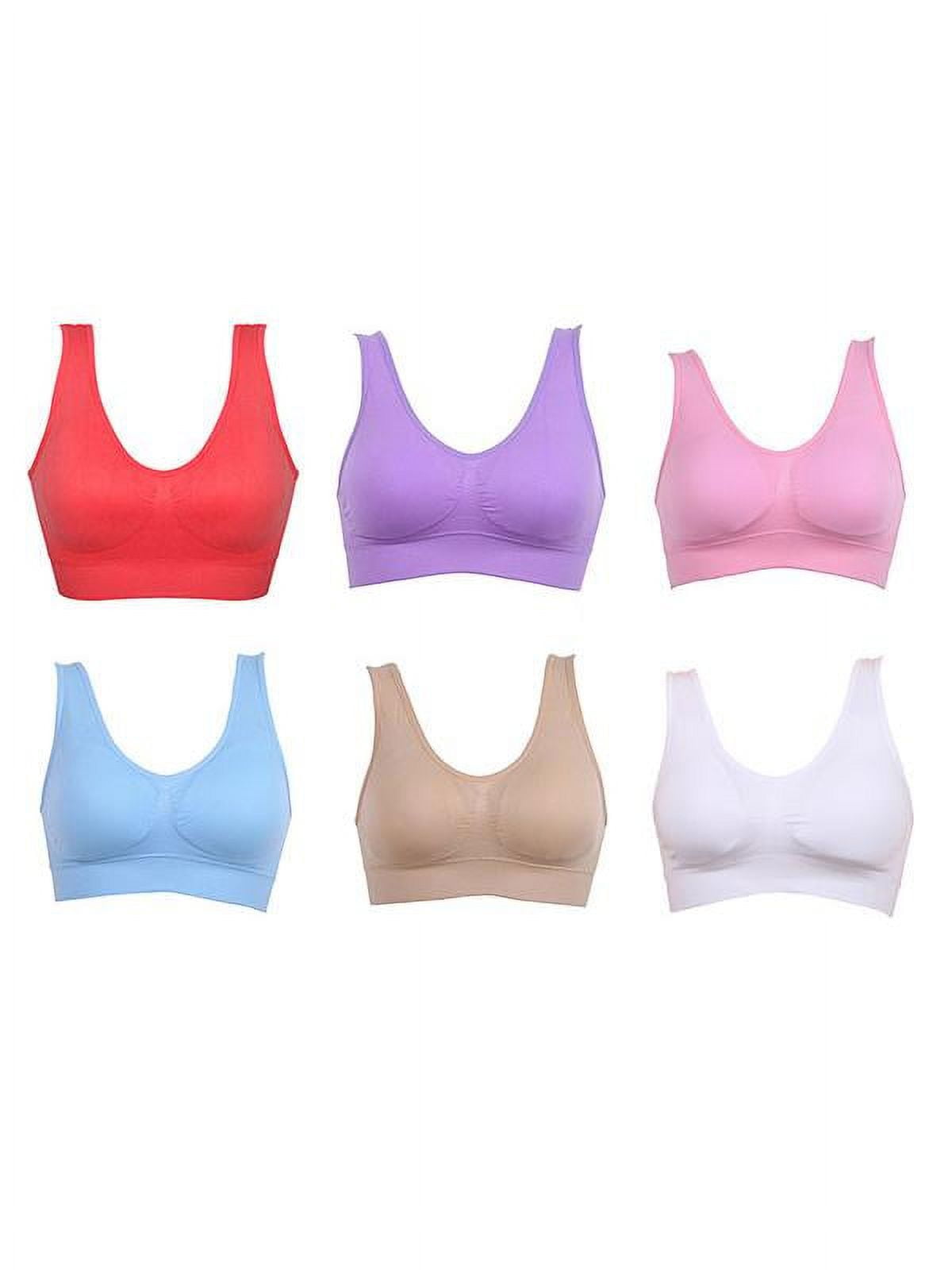 Women Seamless Comfort Padded Bra Yoga Sports Stretch Bra Crop Top Vest ...