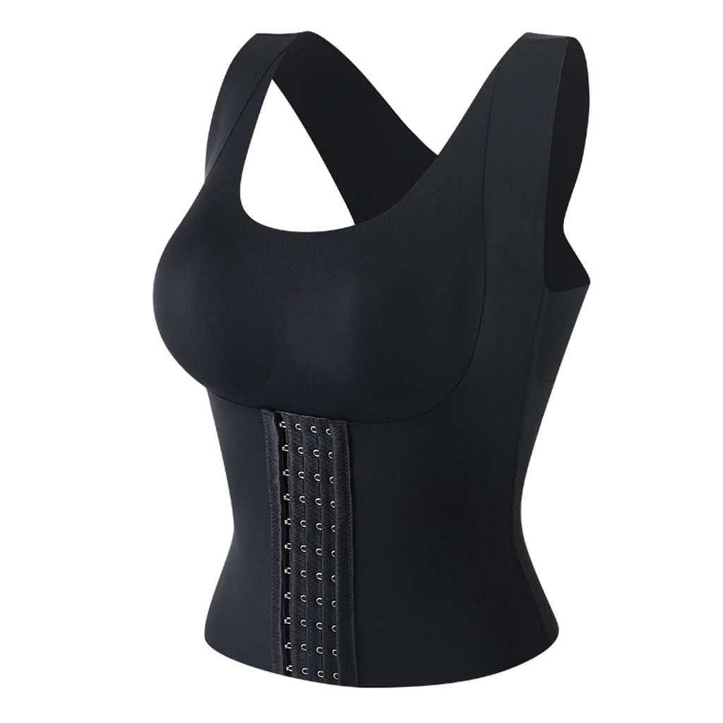 Women Seanless Front Buckle Bra Wireless Push Up Posture Corrector for ...