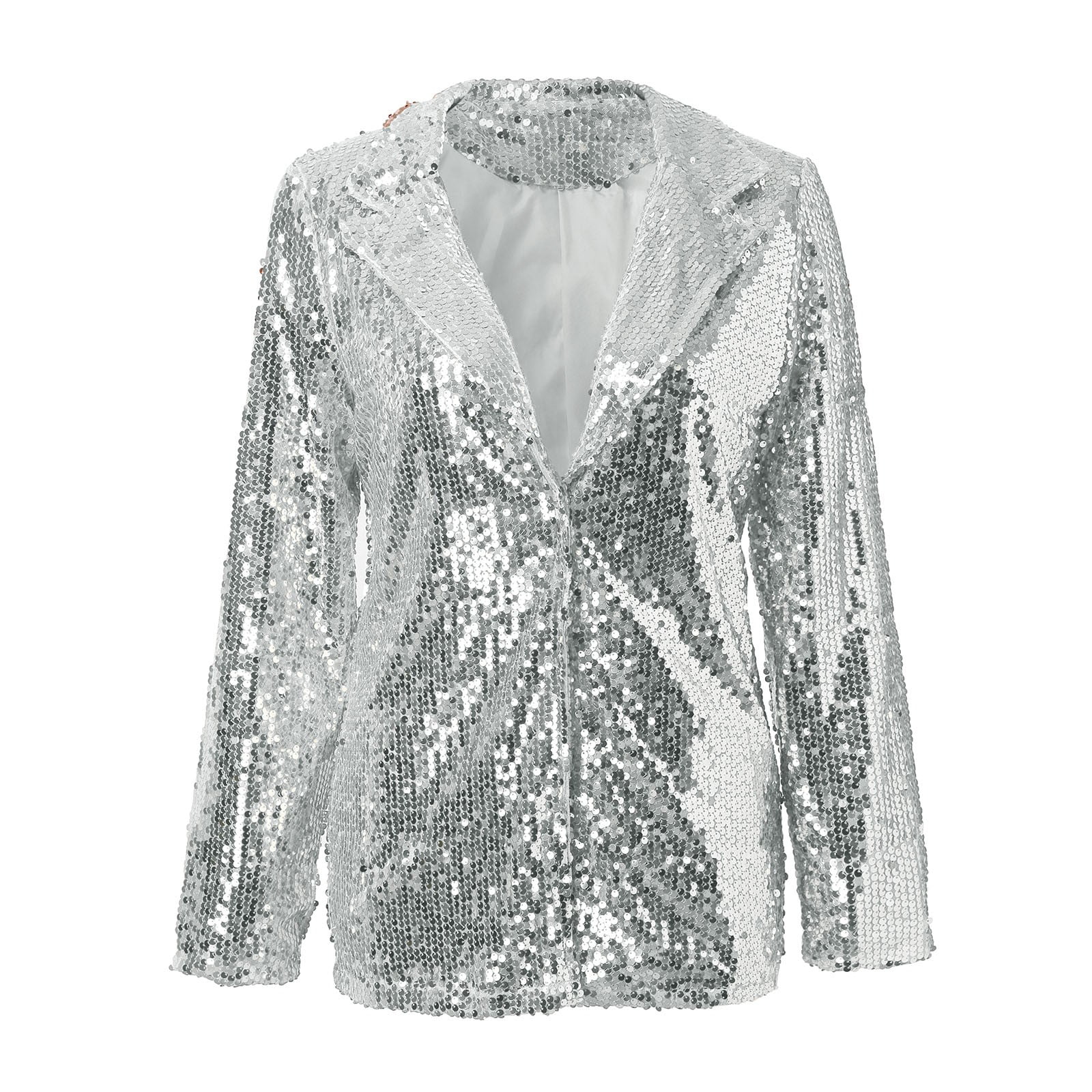 KDFJPTH Women Sequins Blazer Sequin Jacket Casual Long Sleeve Glitter ...
