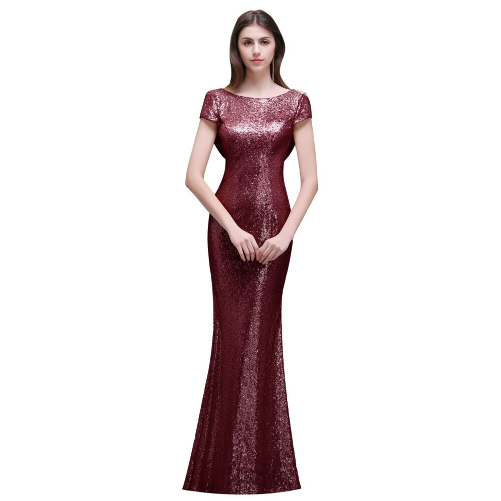 Women Sequins Mermaid Prom Bridesmaid Dress Glitter Long Evening Gowns ...