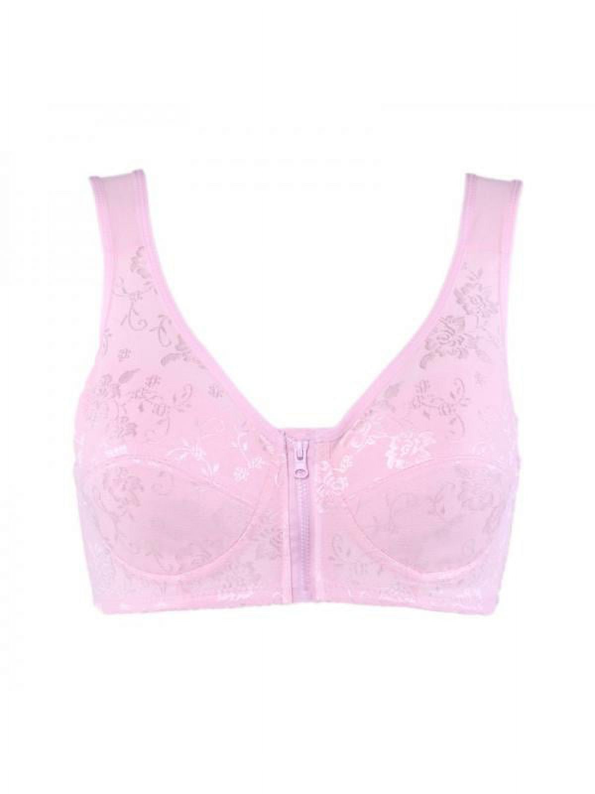 Women Sexy Front Zipper Breathable Wire Free Bra - Walmart.com