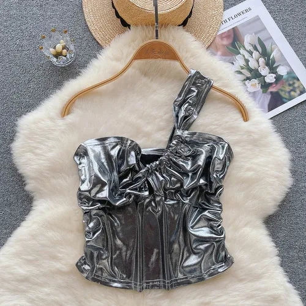 Women Sexy Irregularity Camis Summer Hollow Out Chic Crop Top American ...