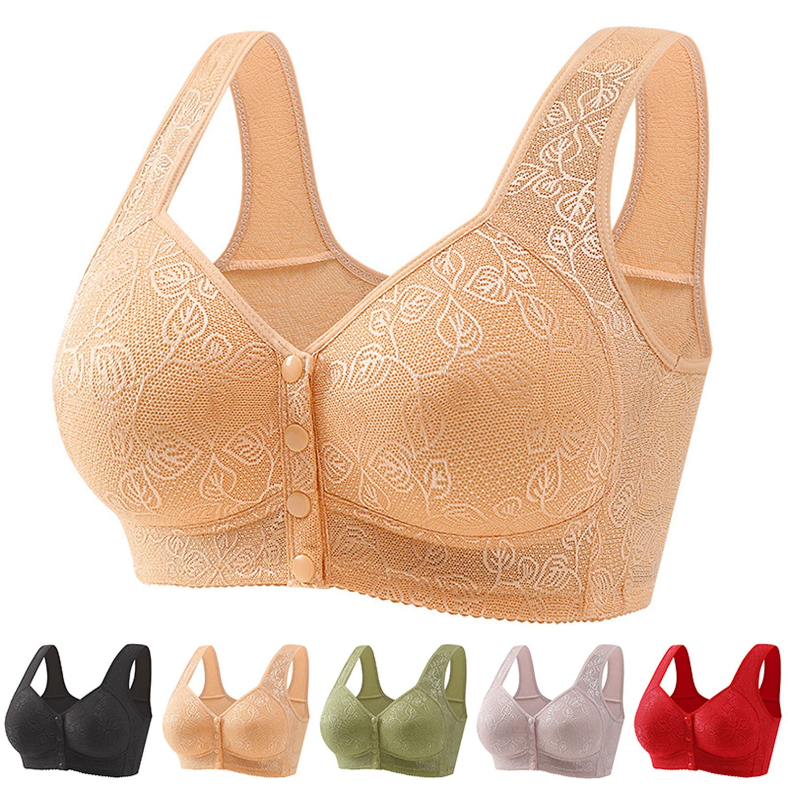 Women Sexy Lace Front Button Shaping Cup Adjustable Shoulder Strap ...