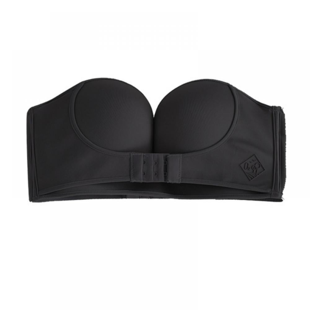 Women Sexy Strapless Front Buckle Bra Push Up Lingerie Backless ...