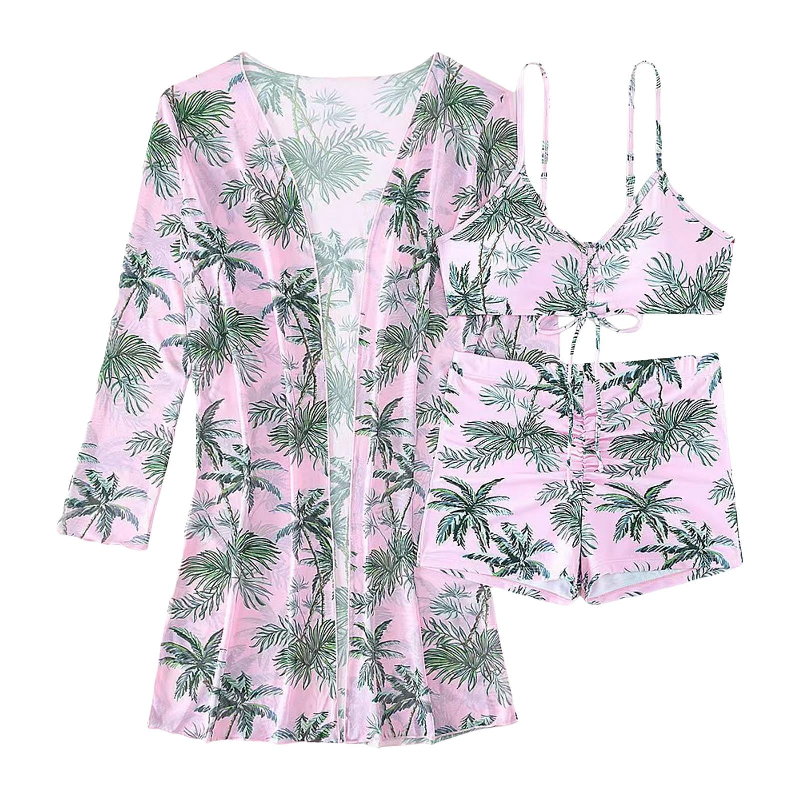 Women Sexy Swimsuit Bikini Set Swimwears New Pattern Maple Leaf Printed