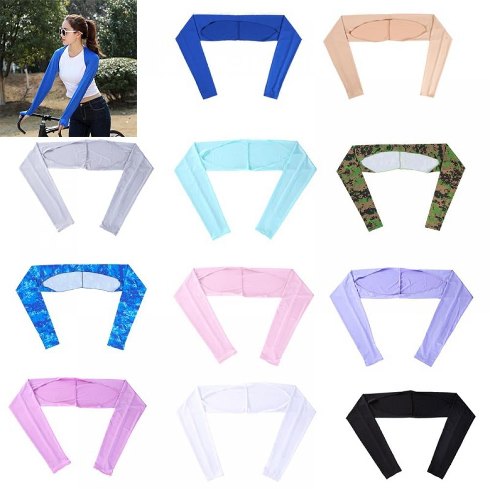 Women Shawl Cuff Gloves Golf Shawl Sleeves Ice Silk Sunscreen Sleeves ...