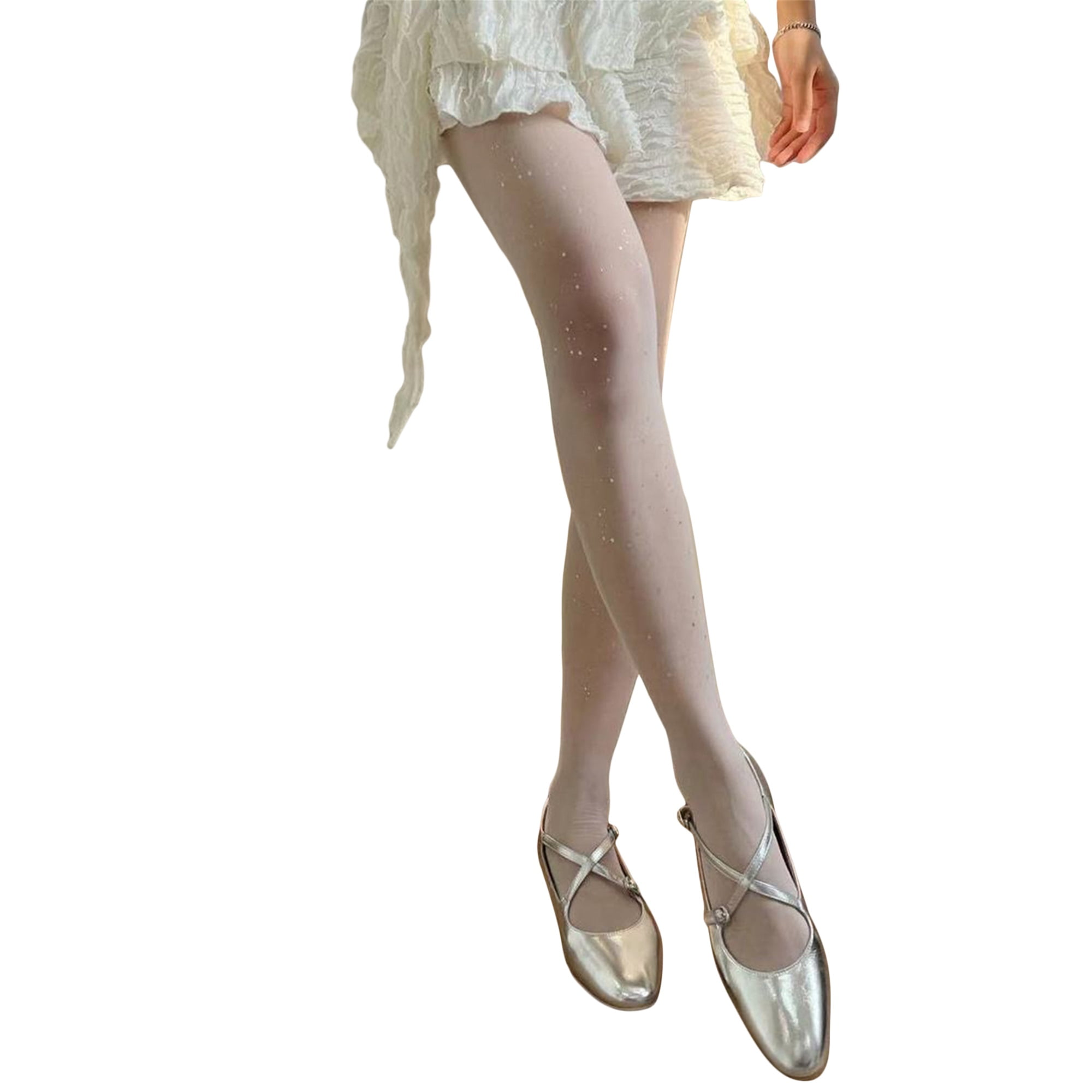 Women Sheer Mesh Tights, Sparkle Rhinestone High Waist Pantyhose ...