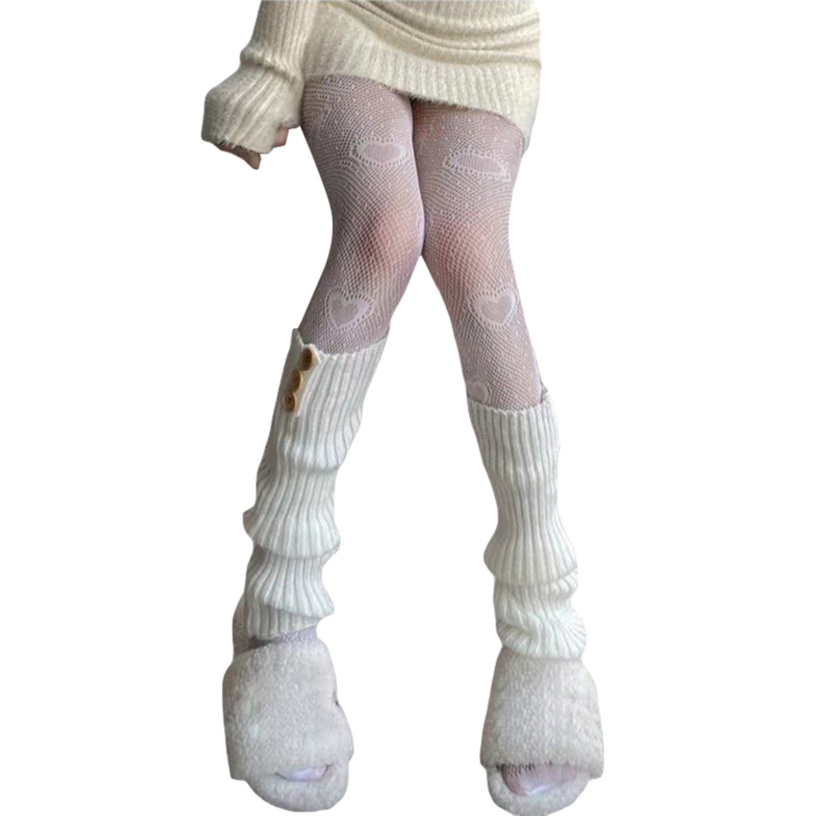 Women Sheer Stocking Leggings Cute Cutouts Heart Fishnet Tights ...