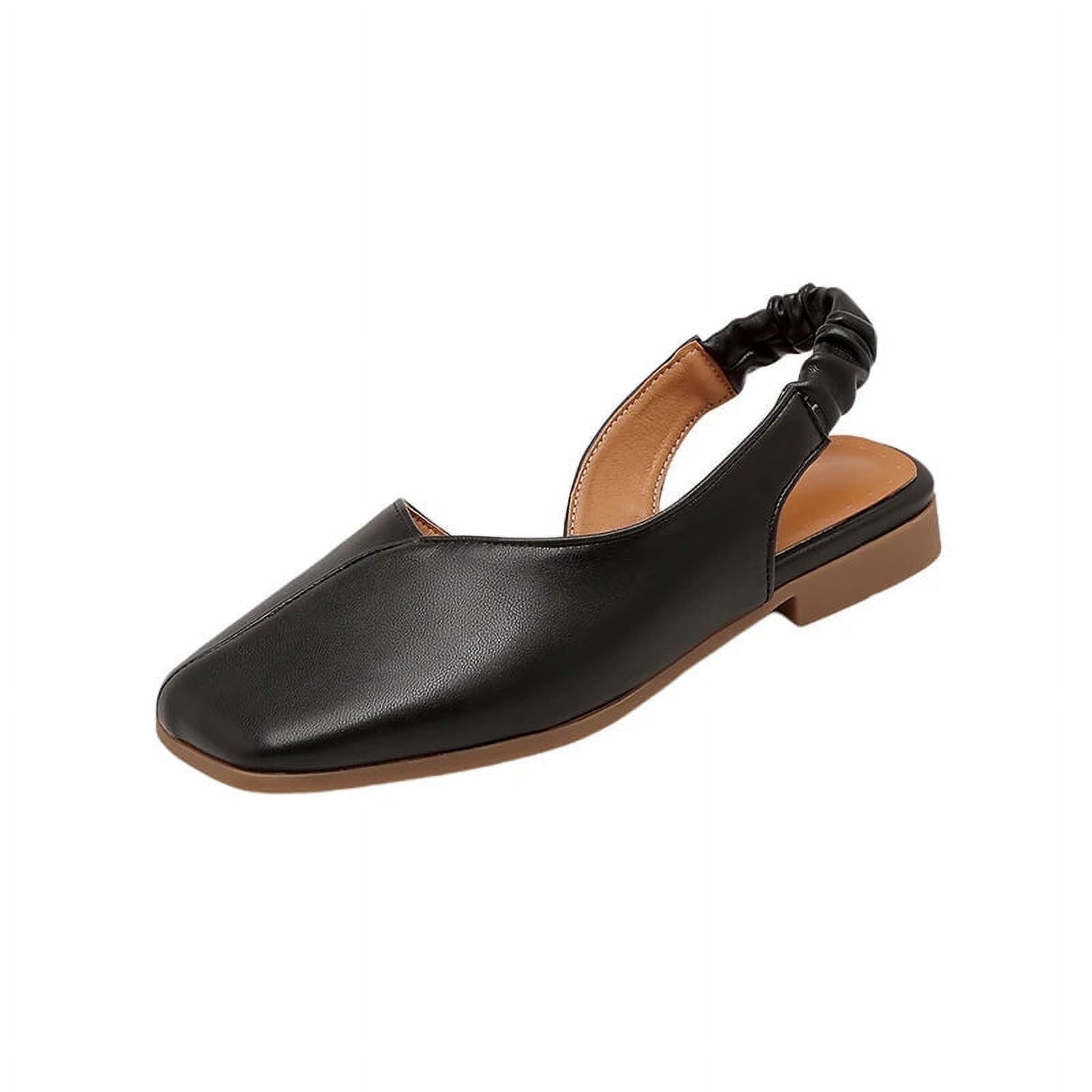 Women Shoes Square Toe Slingbacks Chunky Heel Women Pumps French Retro ...