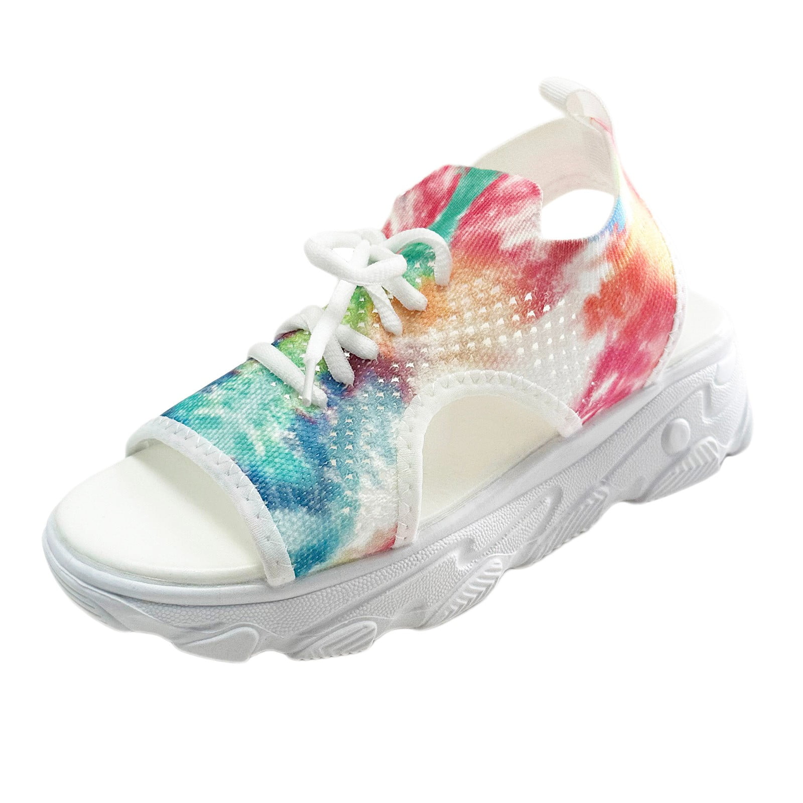 KDFJPTH Women Shoes Thick Soled Sandals Fashion Lace Up Fish Mouth ...