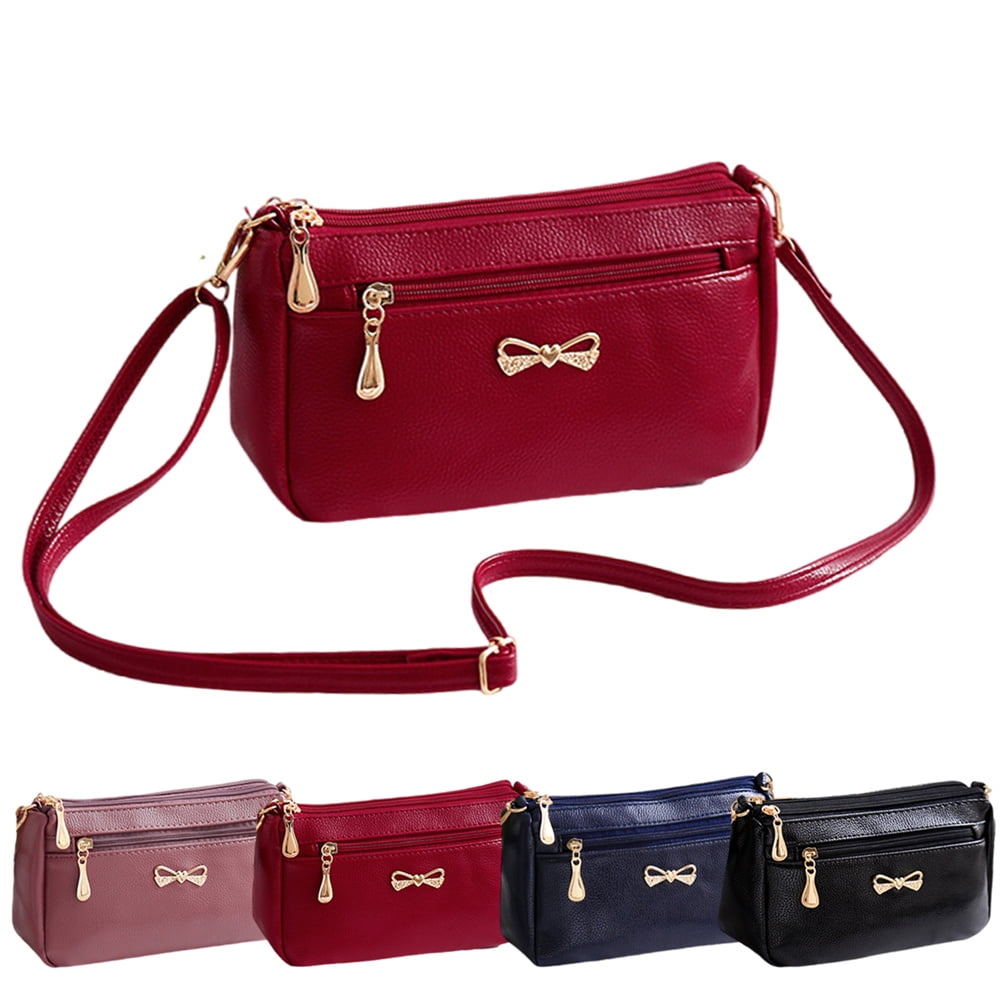 Women Shoulder Bag Pu Leather Crossbody Bag Multi-pockets Messenger Bag ...
