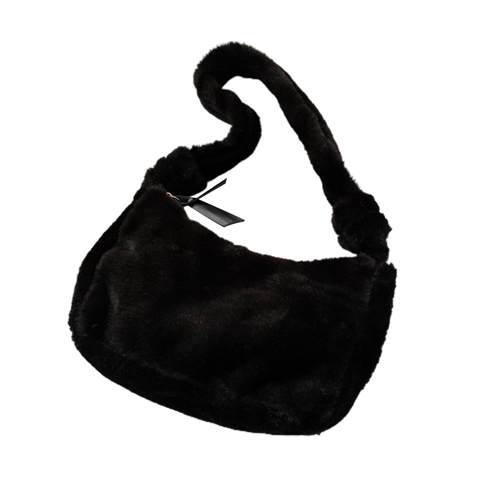 Women Shoulder Bags Girls Plush Clutch Handbag Faux Fur Tote Bag Soft ...