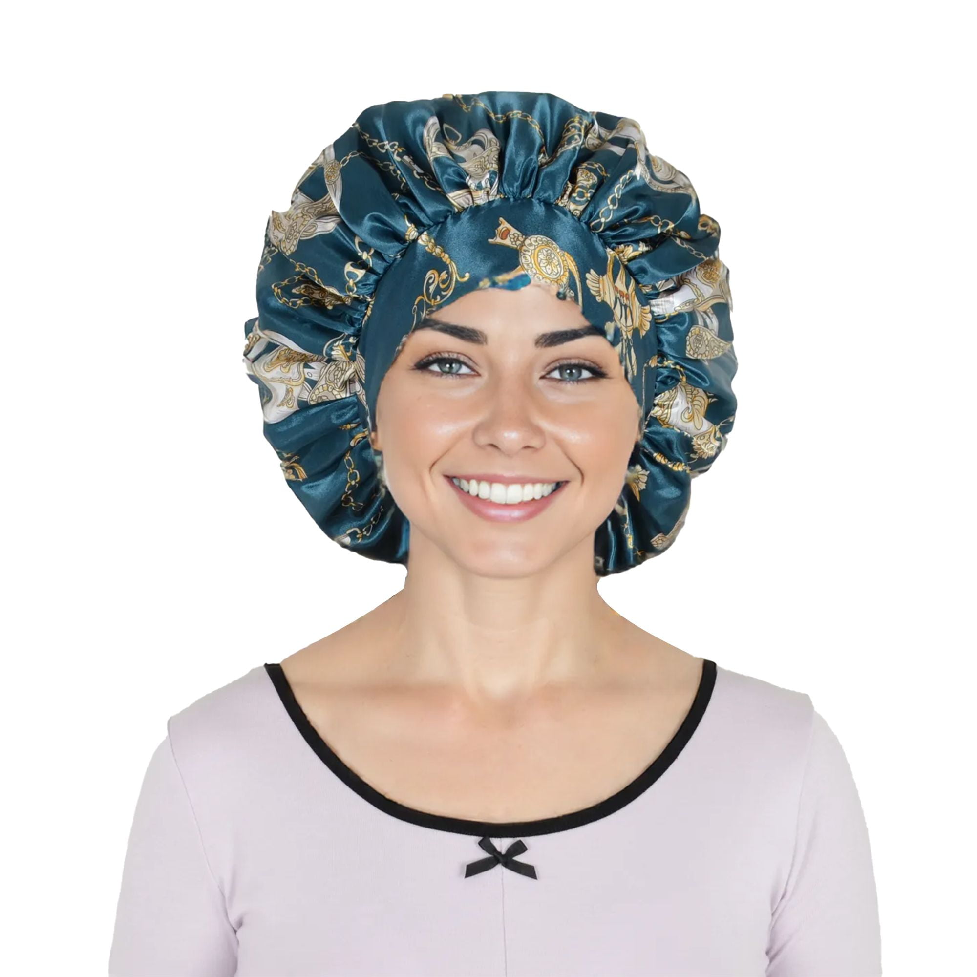 Women Silk Bonnet for Sleeping Satin Hair Bonnet with Floral Print and ...