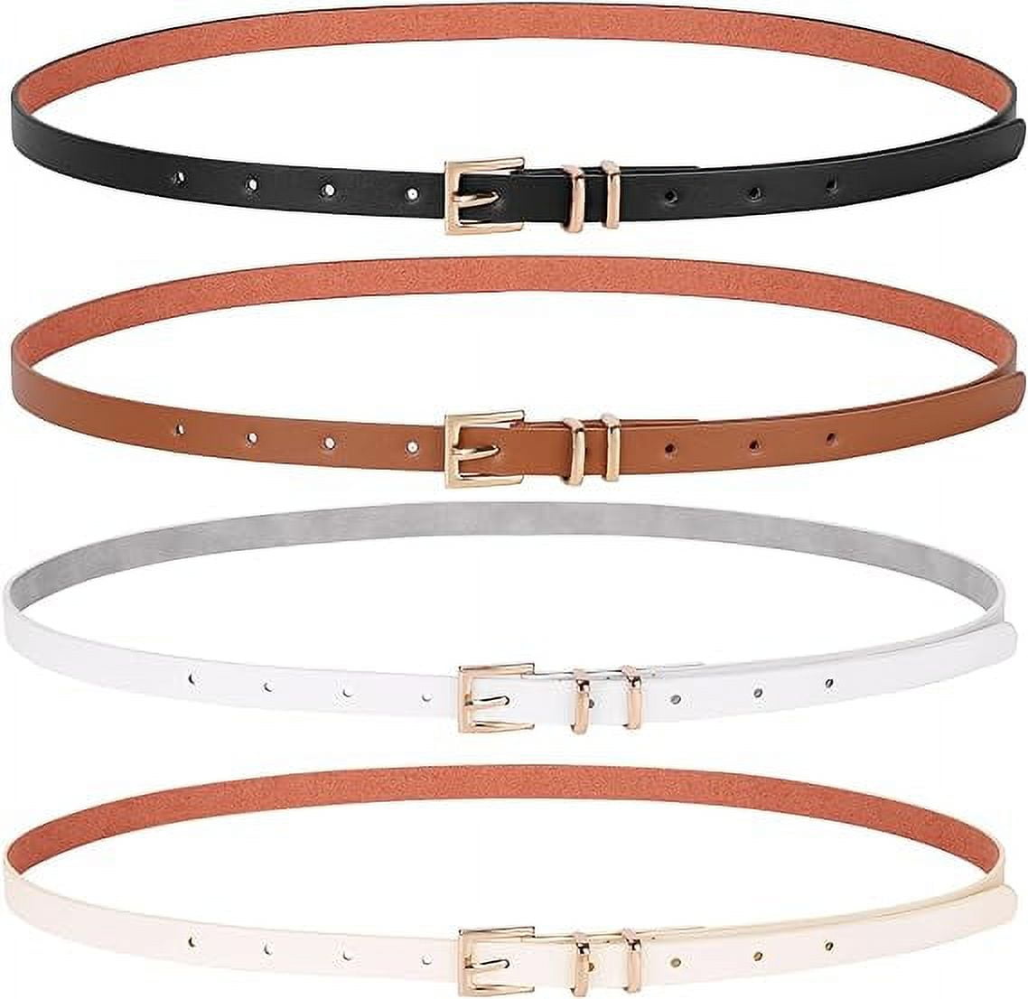 Women Skinny Leather Belt,Thin Waist Belt for Dresses Pants Jeans ...