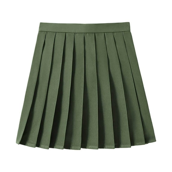 Women Skirt High Waist Pleated Skirt A Line Solid Color Mini Skirt Fall ...