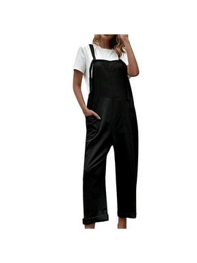 A3 Denim Women's Plus Size Stretch Denim Overalls with Cuffs - Walmart.com