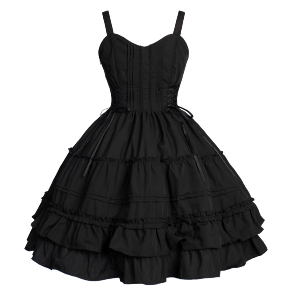Women Sleeveless Gothic Lolita Dress Classic Summer Vinage Goth Lolita ...