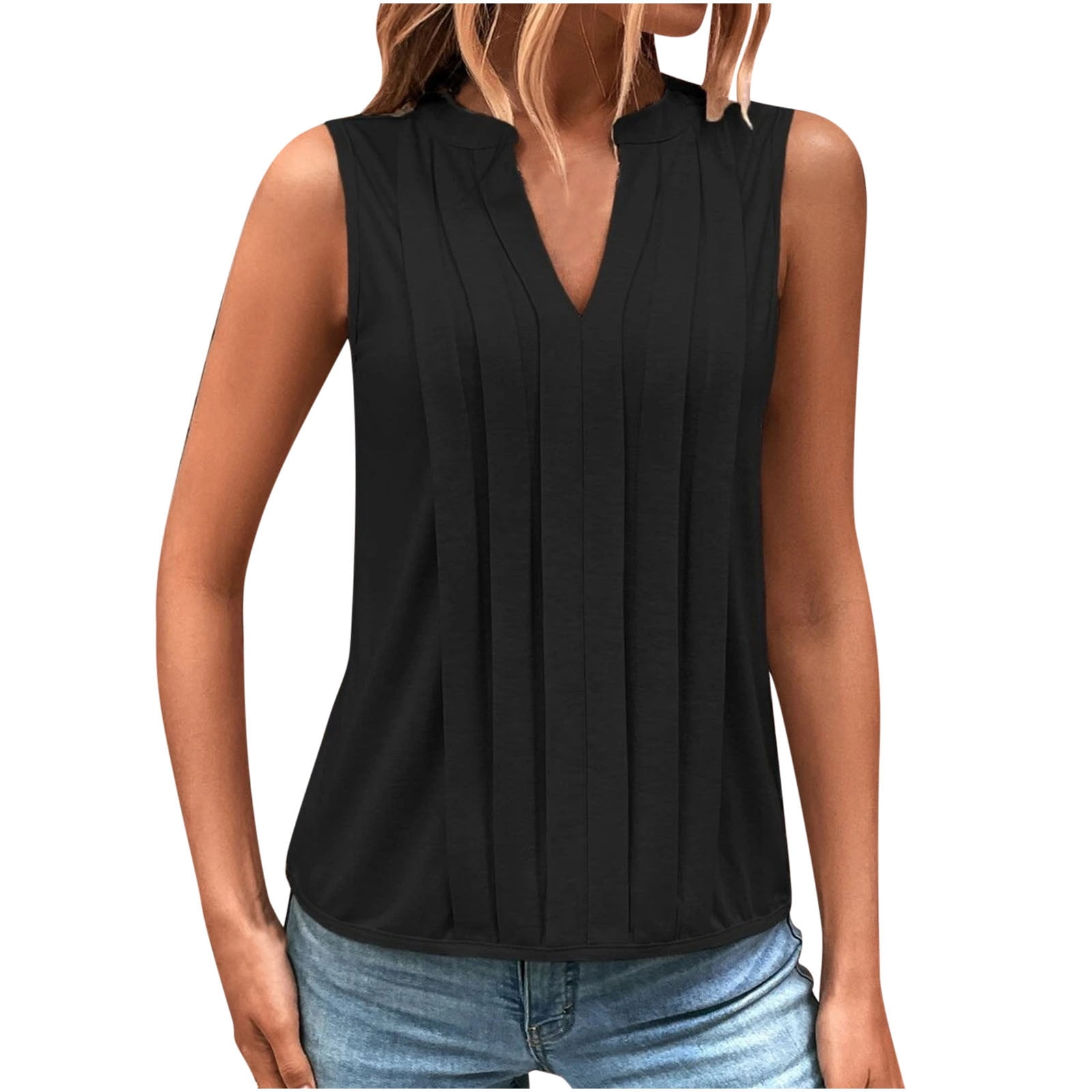 Women Sleeveless Tops for Work, Blouses for Women Casual Petite Workout ...
