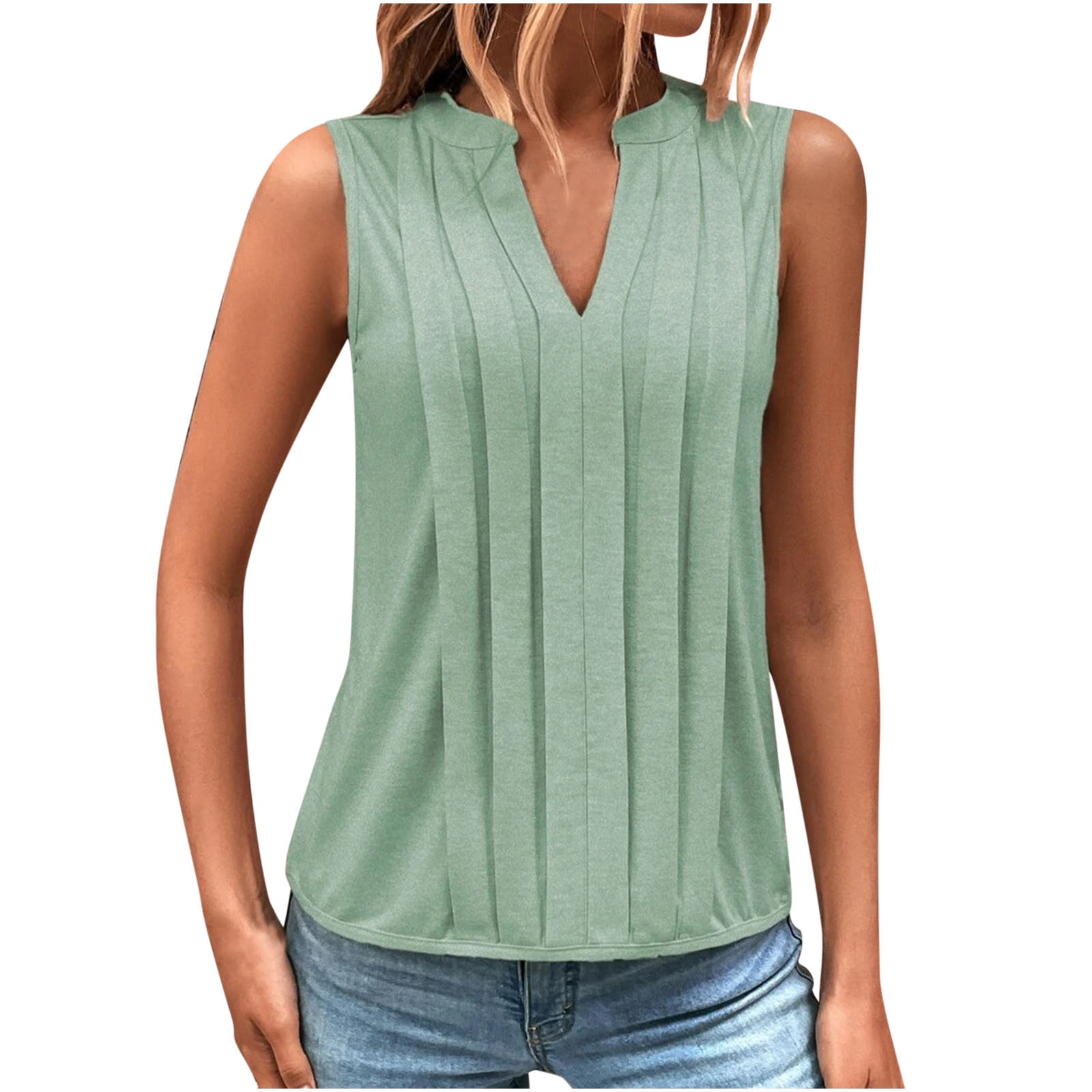 Women Sleeveless Tops for Work, Womens Blouses Casual Work Shirts for ...