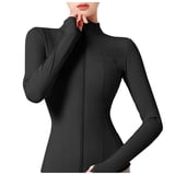 Women Slim Fit Athletic Jacket Nylon Spandex Full Zip With Pockets ...