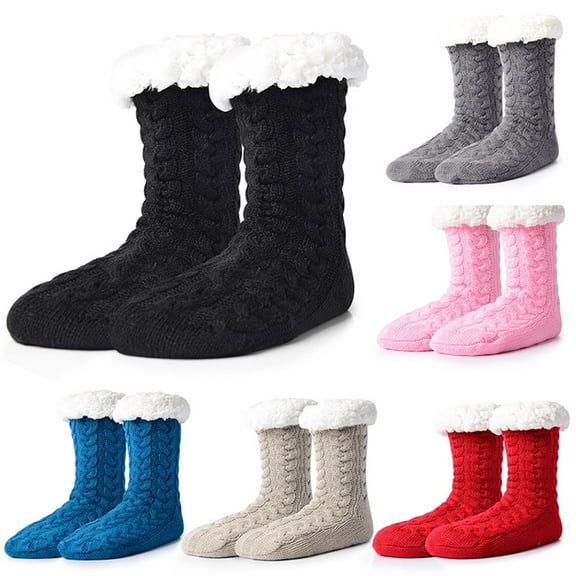 OGLCCG Slipper Socks for Women with Gripper Fluffy Thermal Winter Non ...